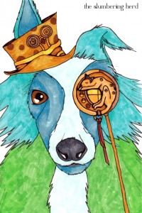 Steampunk Collie in Copic Markers, Progress Pics | The Slumbering Herd ...