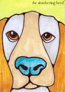 ACEO Dog Quartet in Copics, Part II | The Slumbering Herd Art Blog