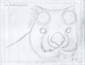 Steampunk Wombat and Cat, Copic Markers | The Slumbering Herd Art Blog