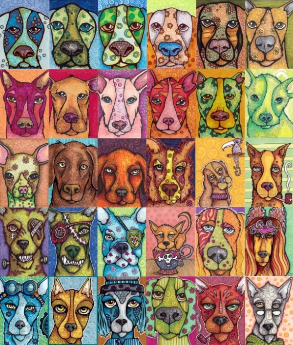 Art Card Dogs Project | The Slumbering Herd Art Blog