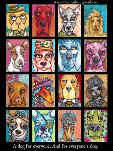 Art Card Dogs Project | The Slumbering Herd Art Blog